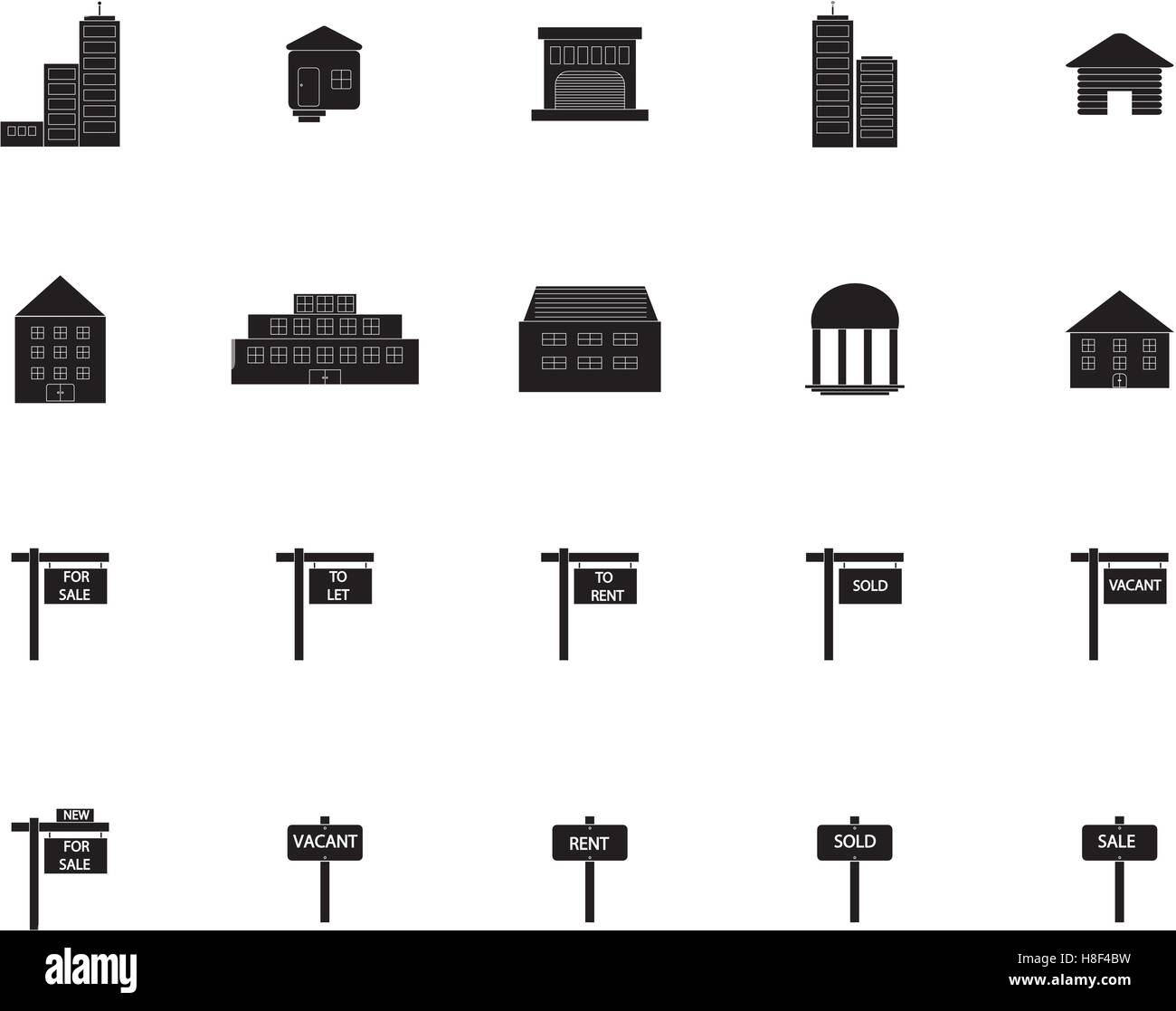 Various property icons Stock Vector Image & Art - Alamy