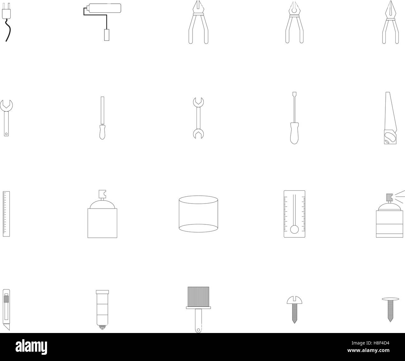 Various work tools vector signs Stock Vector Image & Art - Alamy