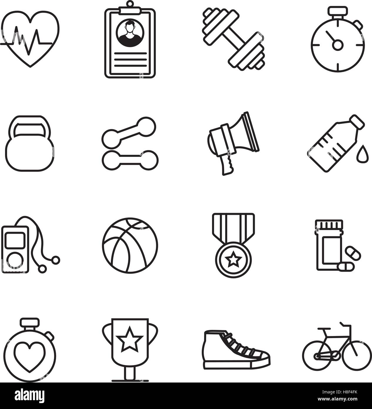 Various fitness vector icons Stock Vector Image & Art - Alamy