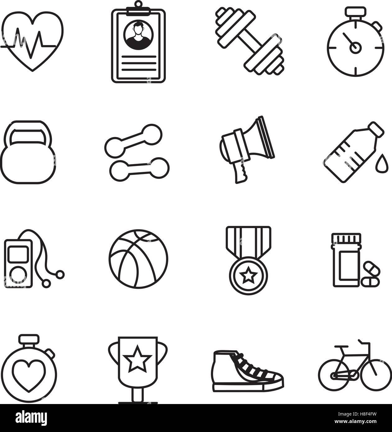 Various fitness vector icons Stock Vector Image & Art - Alamy