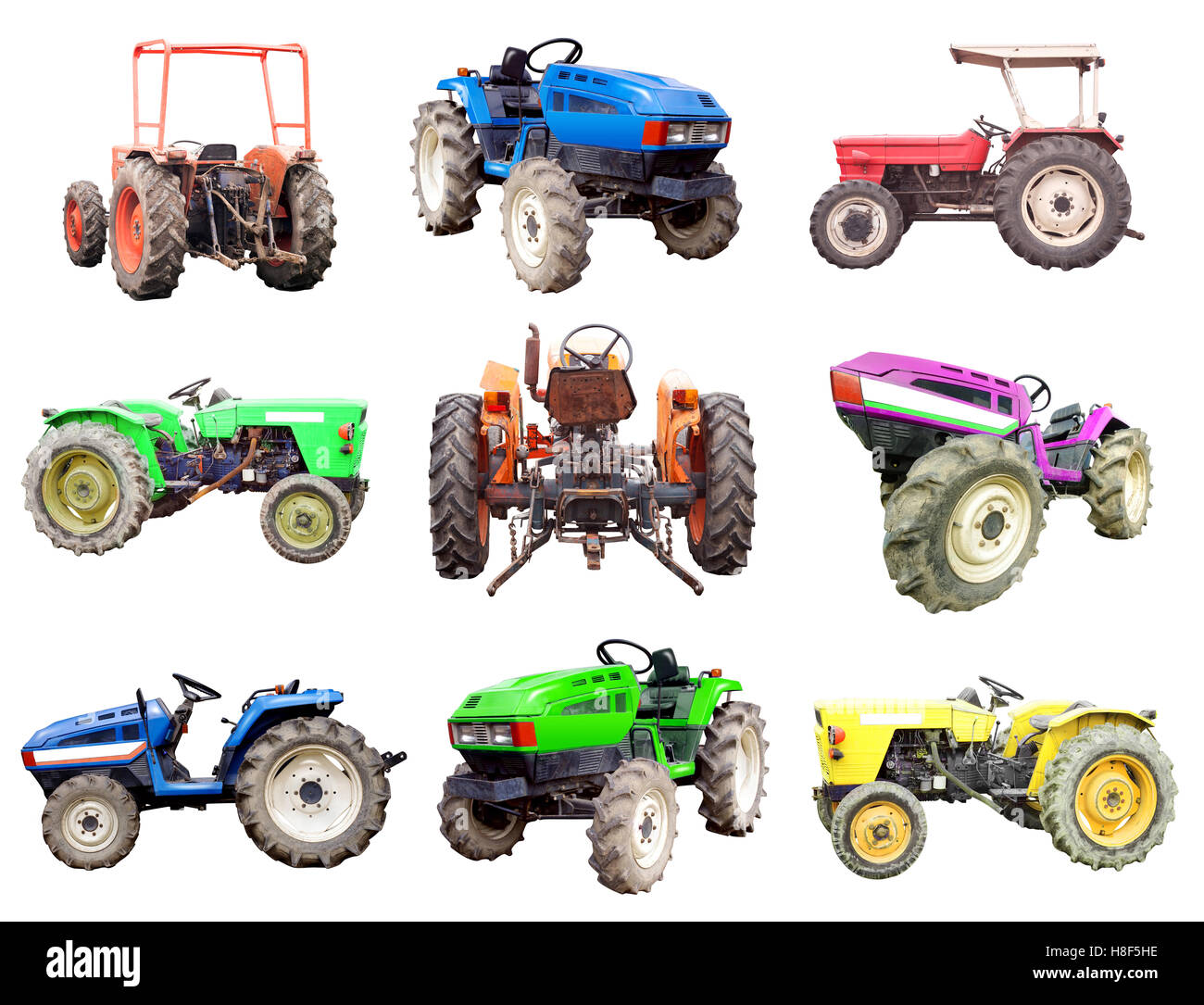 tractor set isolated on white Stock Photo - Alamy