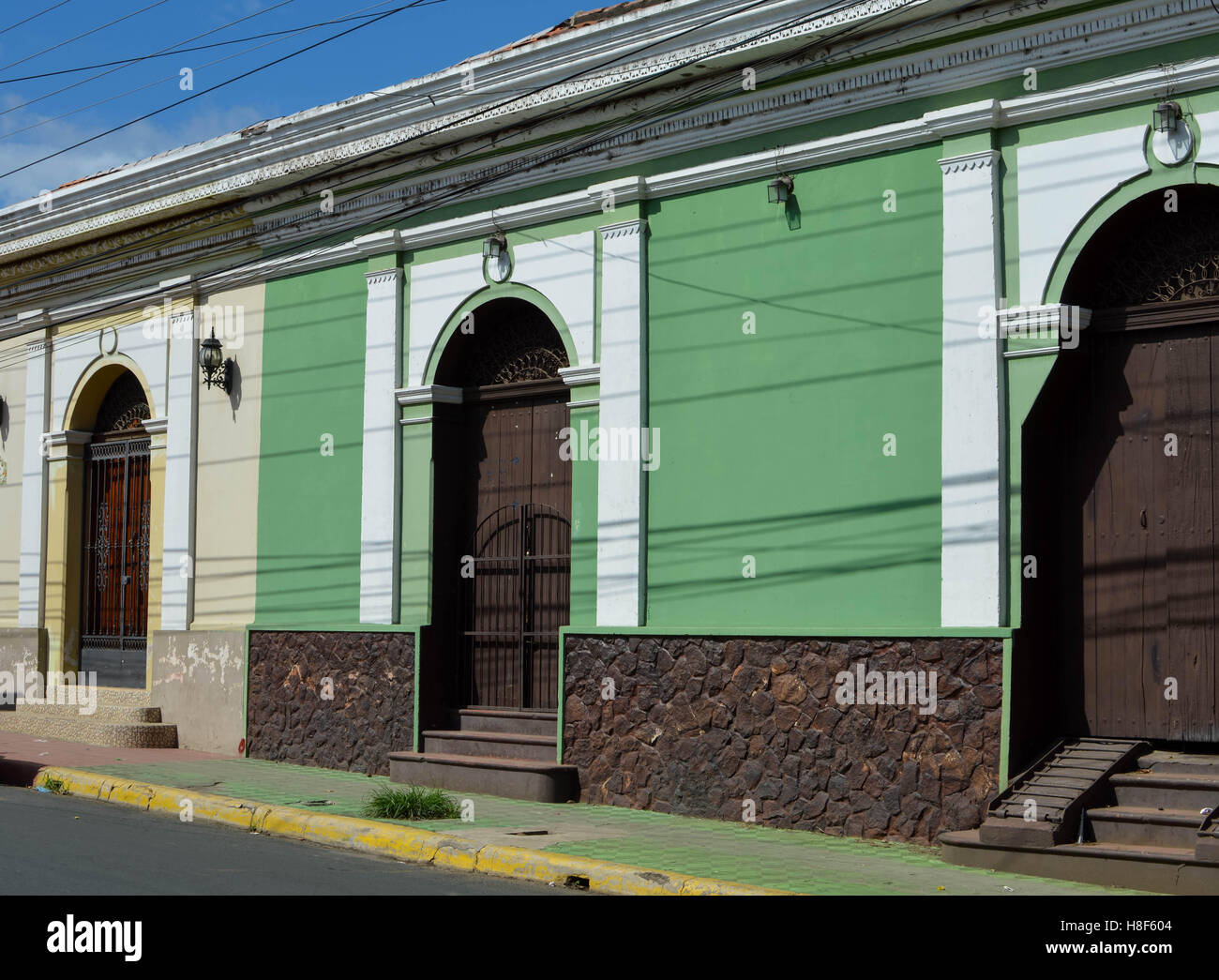 Simple and colorful colonial architecture in the historic center of ...