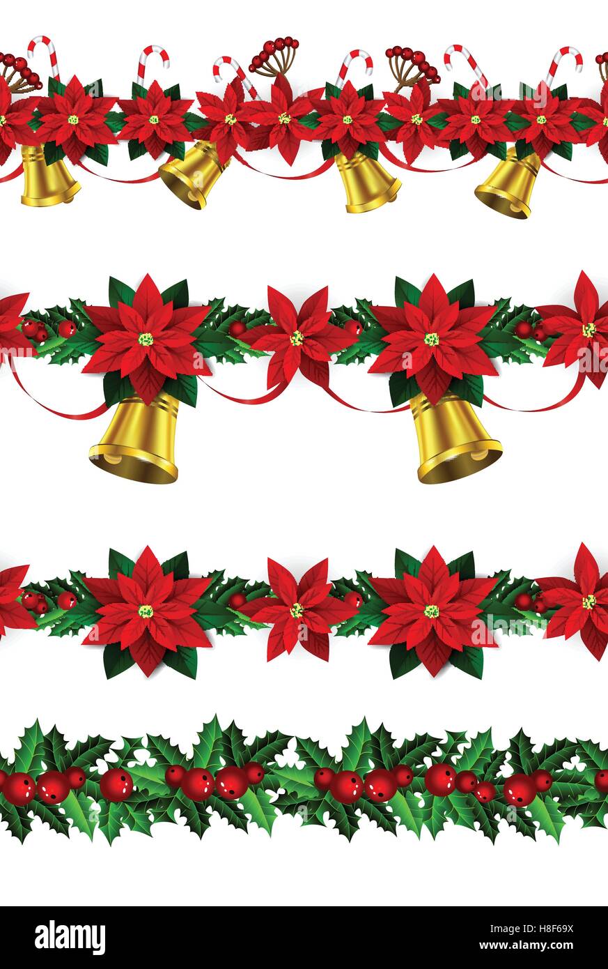 Set of n Seamless Christmas borders Stock Vector Image & Art - Alamy
