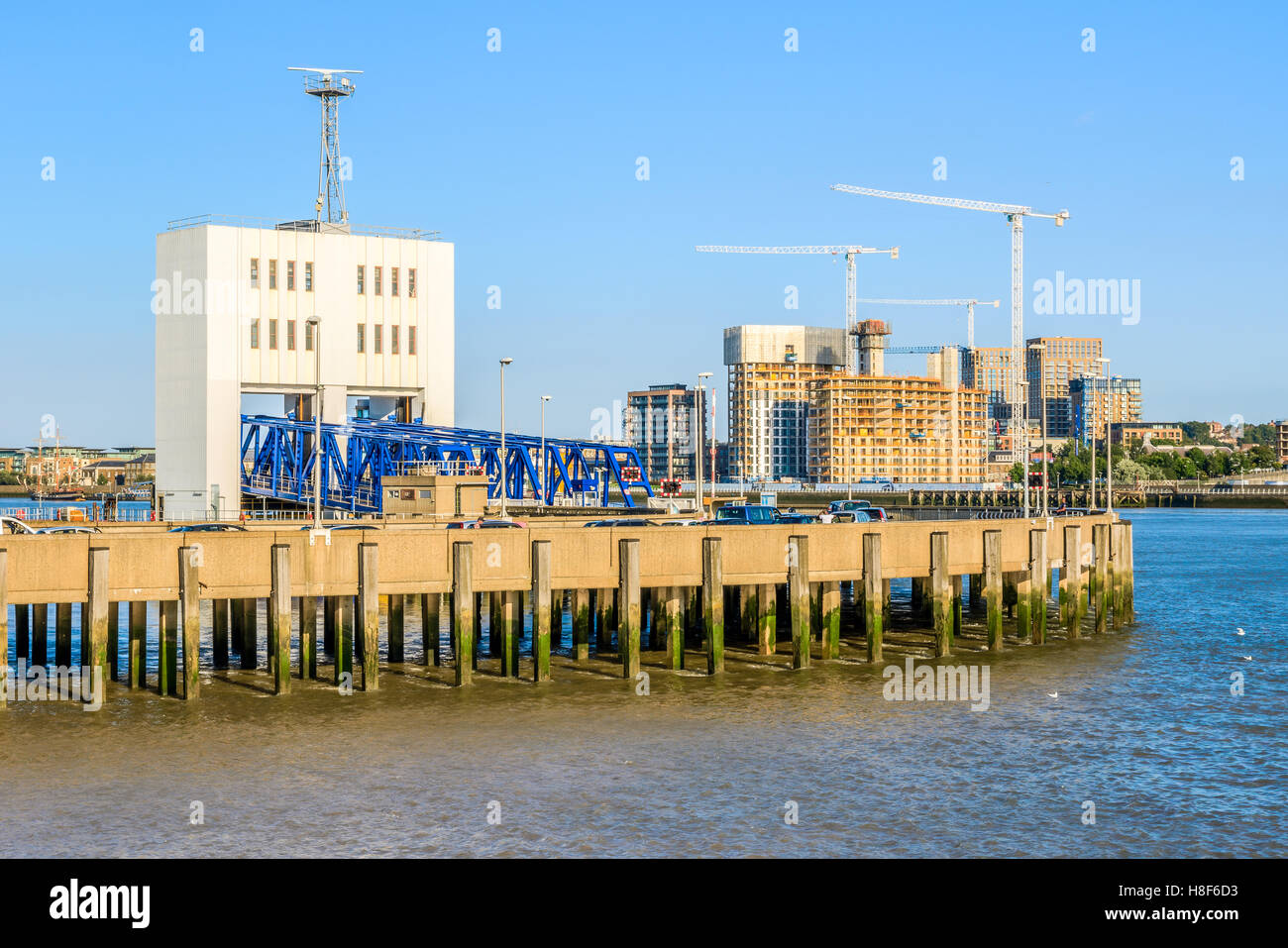 Woolwich Ferry, a free vehicle ferry service across the River Thames in ...