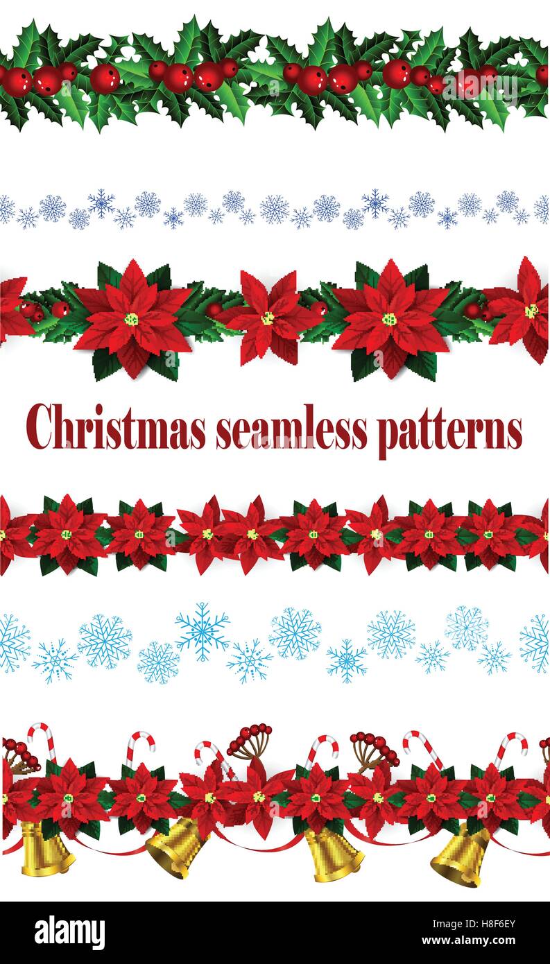 Set of n Seamless Christmas borders Stock Vector Image & Art - Alamy