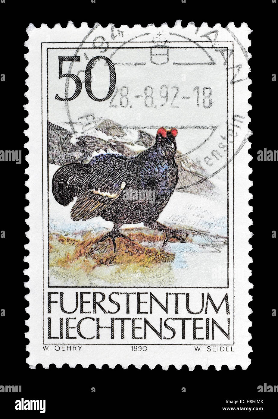 Liechtenstein stamp 1990 Stock Photo - Alamy