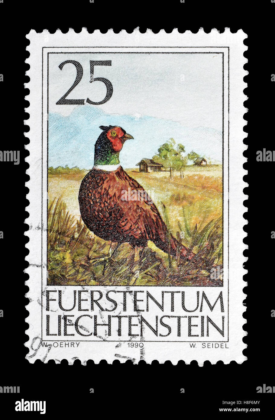 Liechtenstein stamp 1990 Stock Photo - Alamy