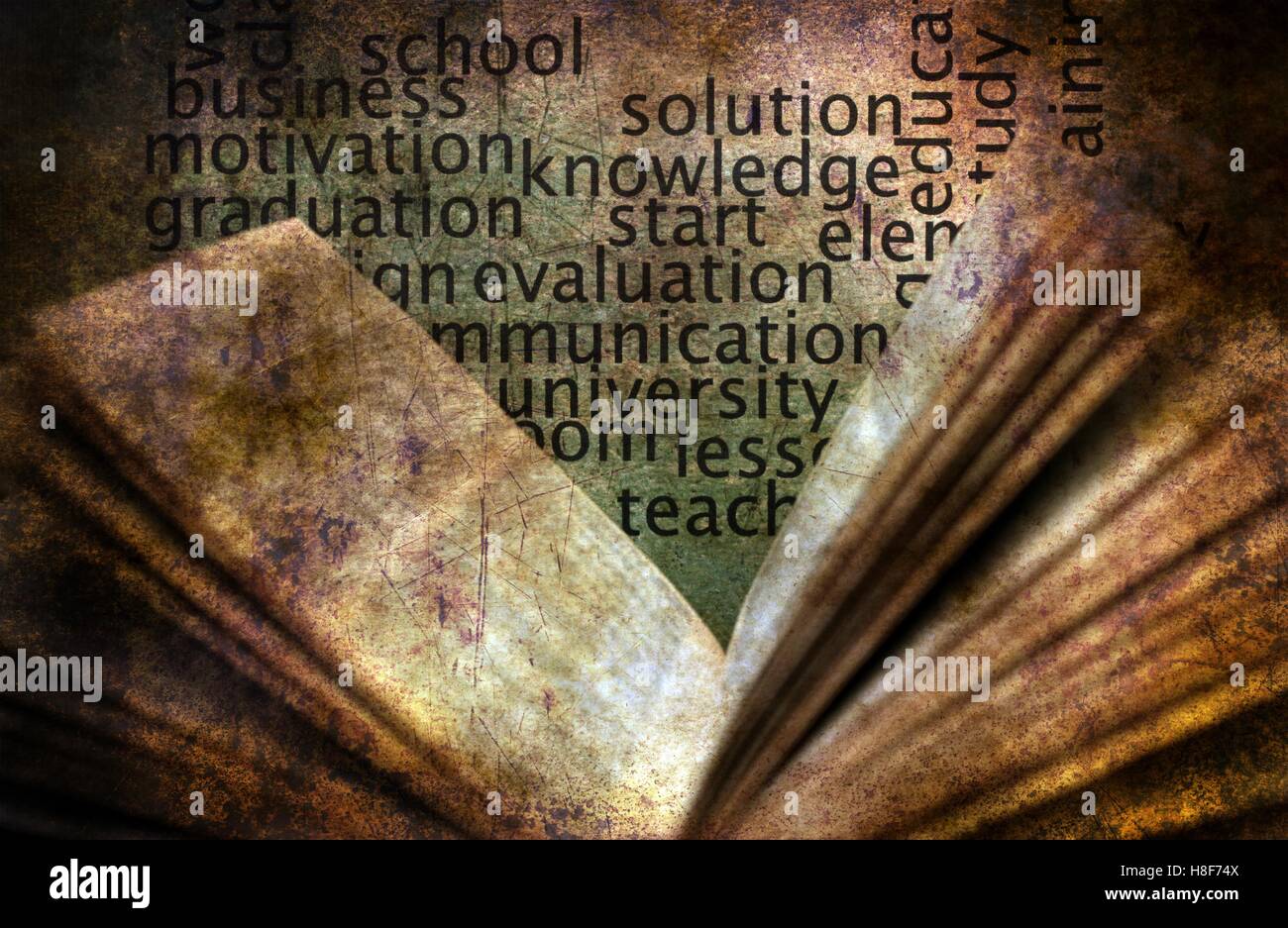 Book and knowledge grunge concept Stock Photo - Alamy