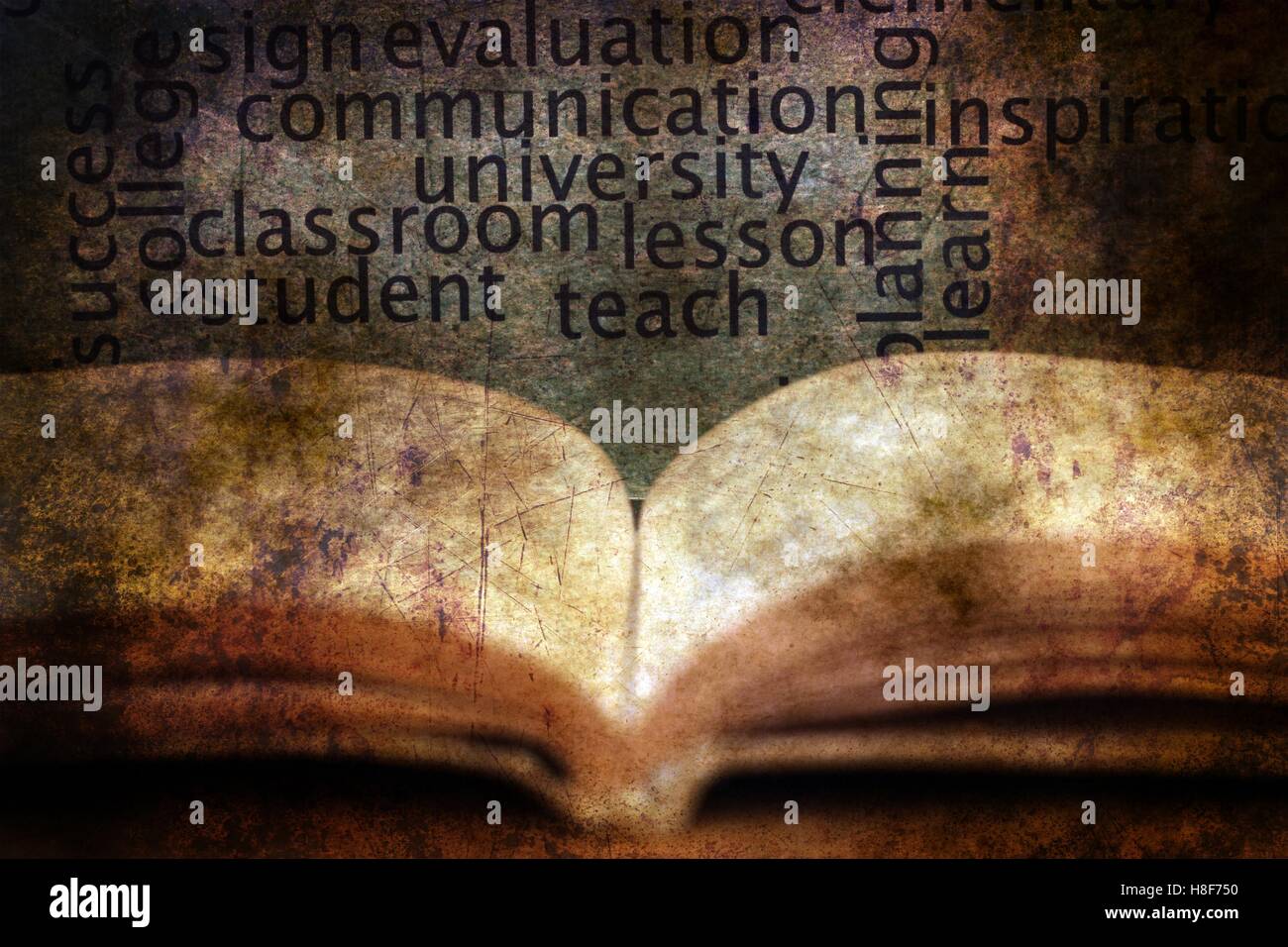Book and knowledge grunge concept Stock Photo - Alamy