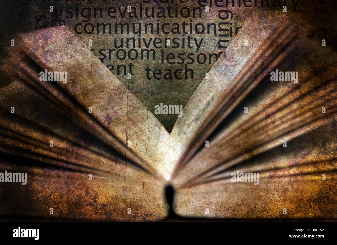 Book and knowledge grunge concept Stock Photo - Alamy