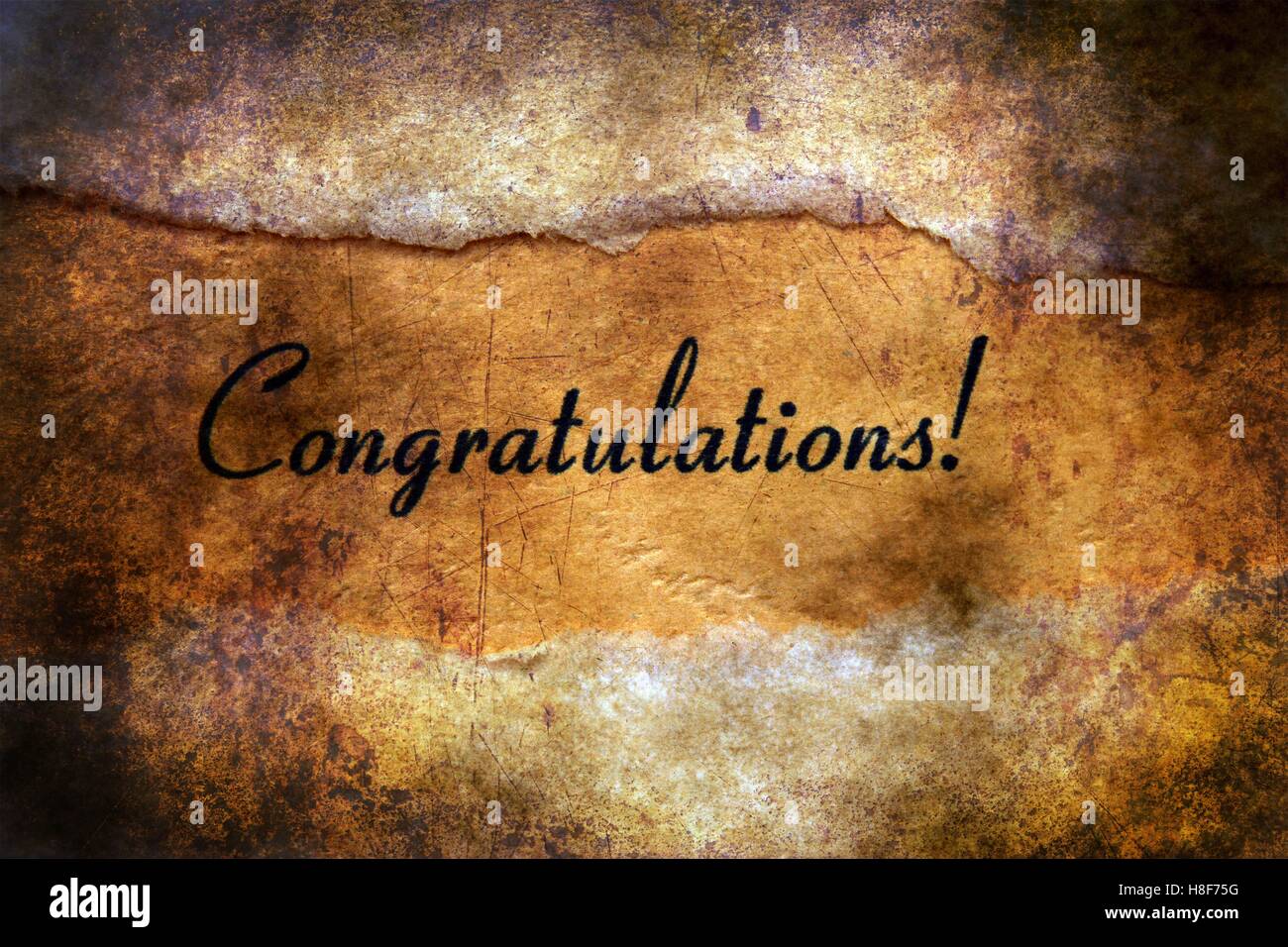 Congratulation text on grunge background Stock Photo - Alamy