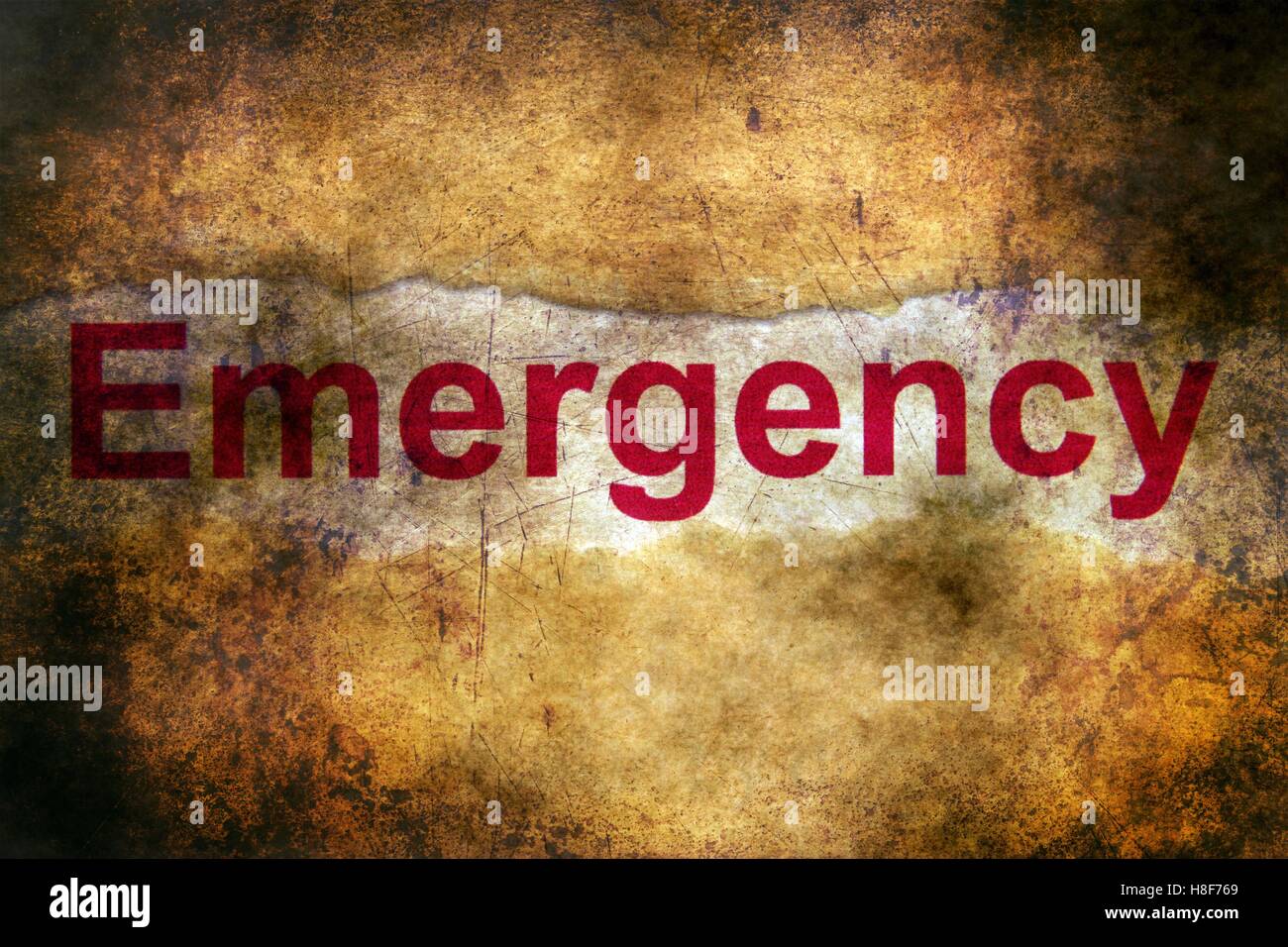 Emergency text on grunge background Stock Photo - Alamy