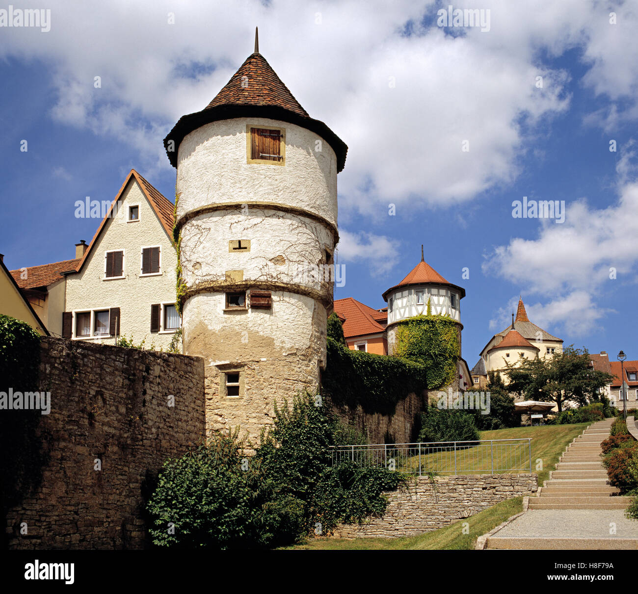 Dettelbach town wall, Franconia, Bavaria Stock Photo - Alamy