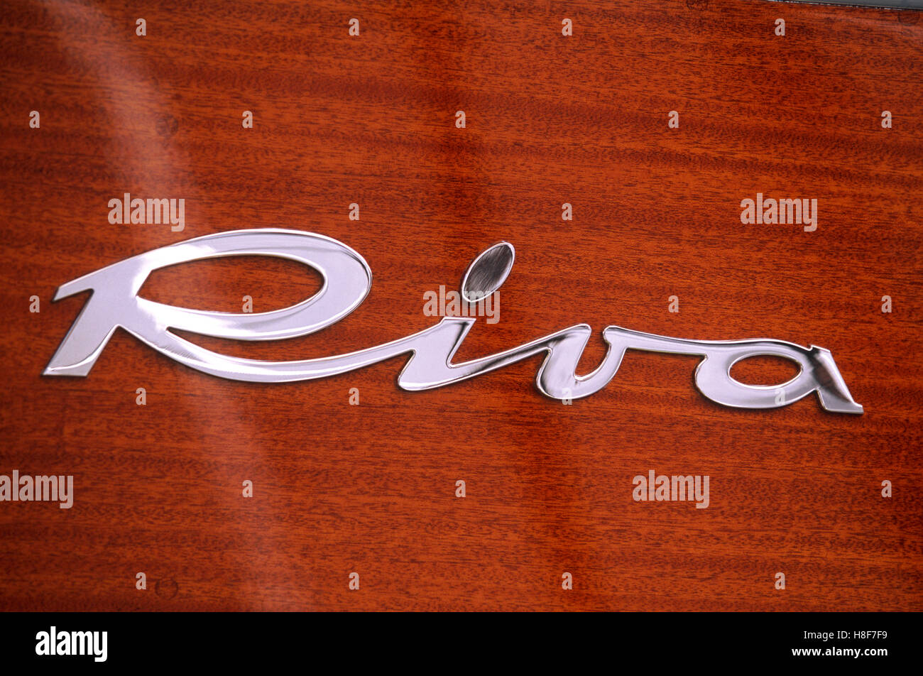Riva, lettering on a motorboat Stock Photo - Alamy