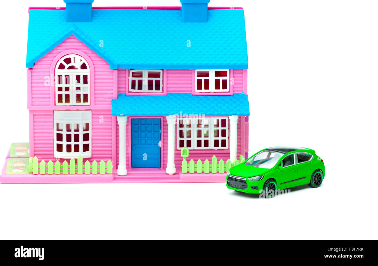 House and car on white background Stock Photo - Alamy