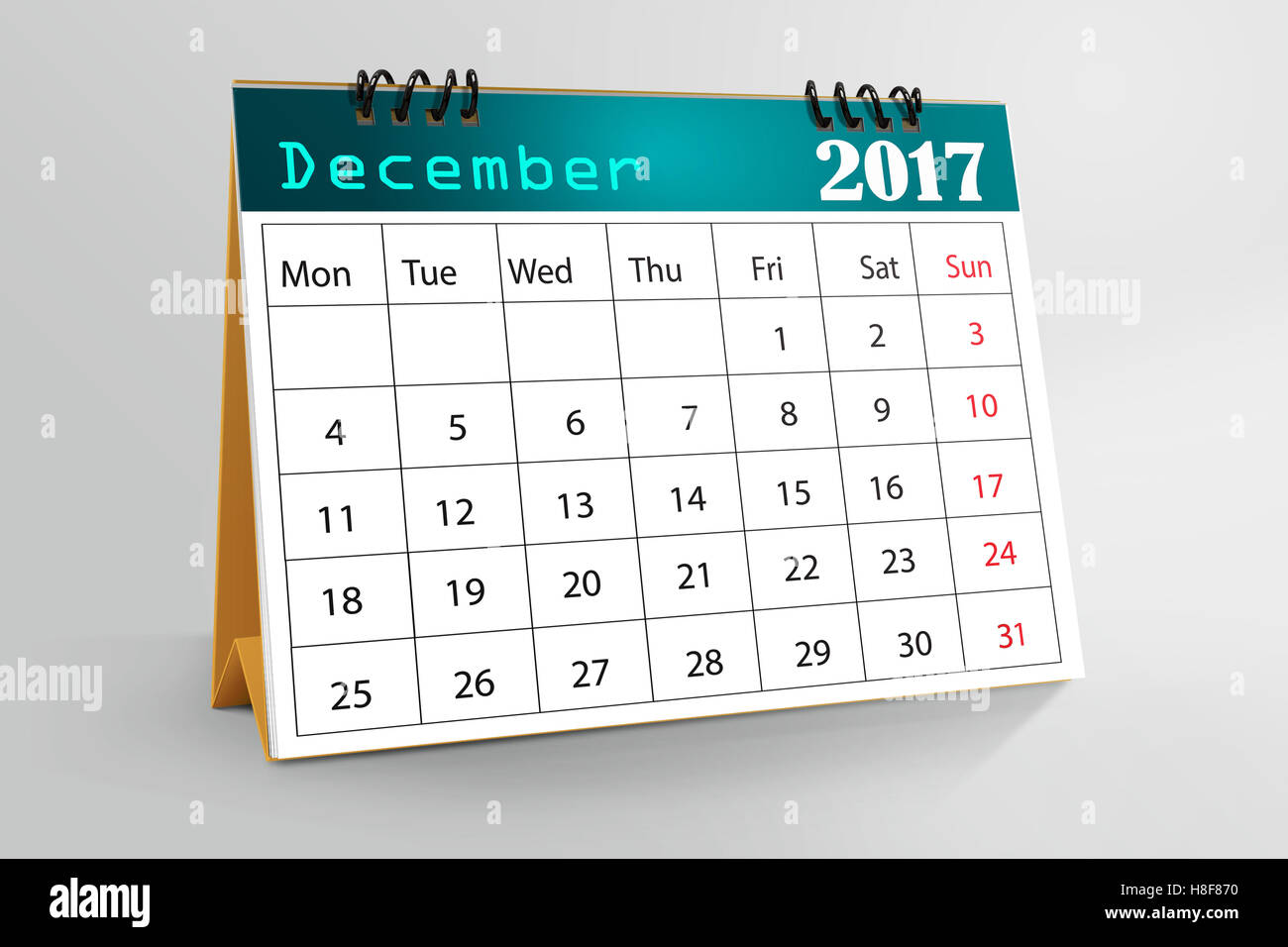 Desktop calendar Design- December 2017 Stock Photo - Alamy