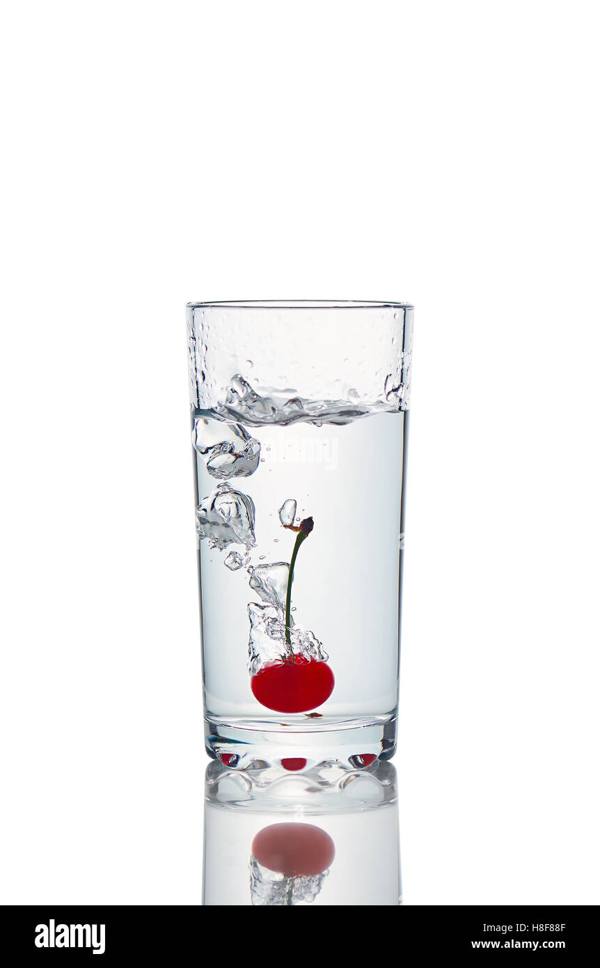 Fresh Cherry With Water Splash Stock Photo - Alamy
