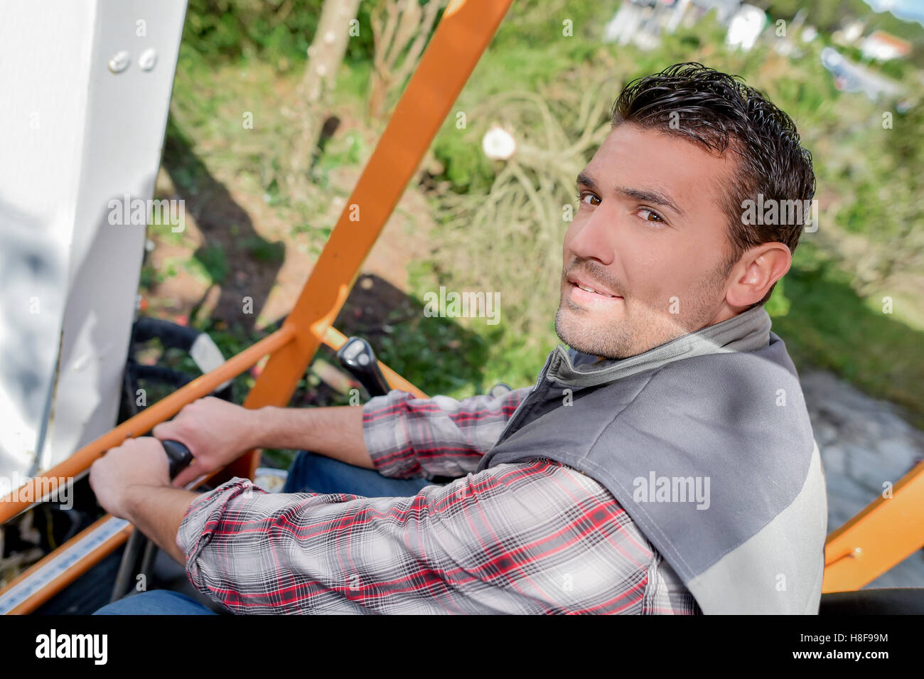 Man in operator cab hi-res stock photography and images - Alamy