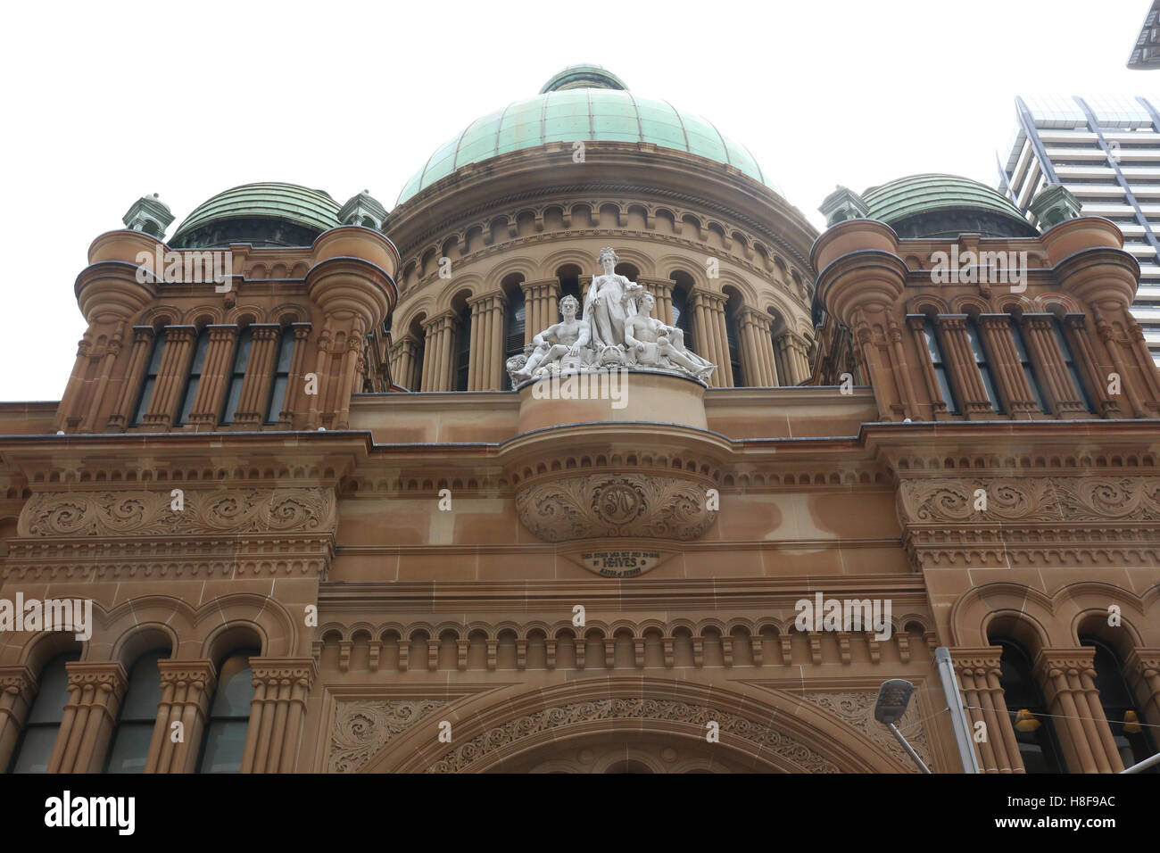 Architectural detail of the Queen Victoria Building (QVB) on George ...