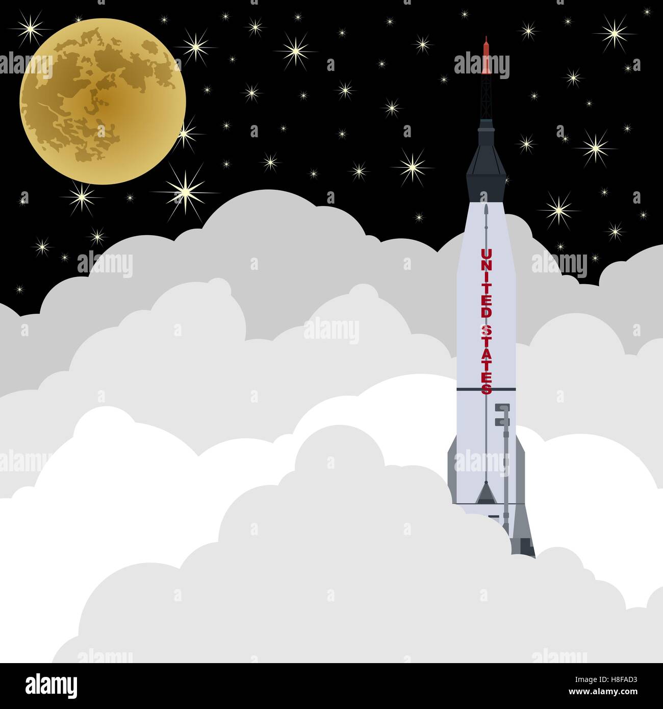 Space Rocket Launch Drawing High Resolution Stock Photography and ...