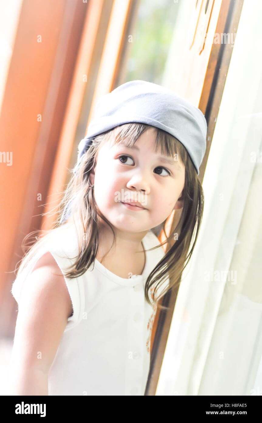 absent minded girl at home Stock Photo - Alamy