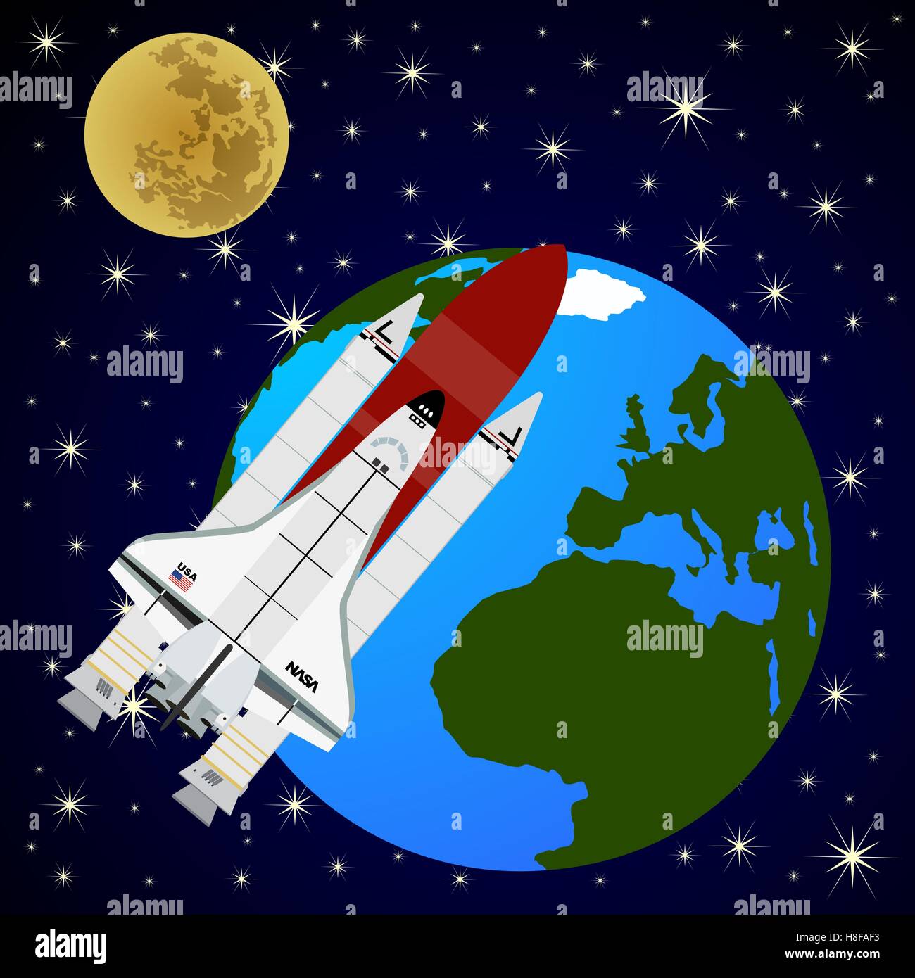 The Moon The Earth From Space Shuttle