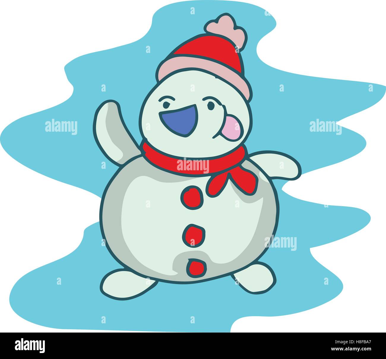 Snowman smilling character vector art Stock Vector Image & Art - Alamy