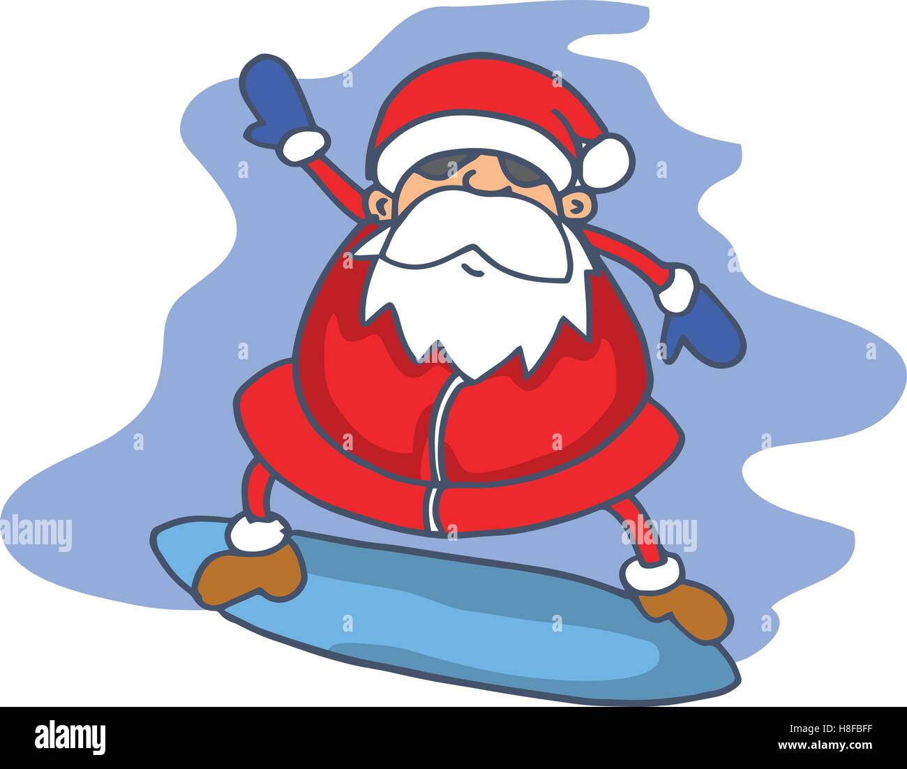 Surfing santa claus Stock Vector Images - Alamy