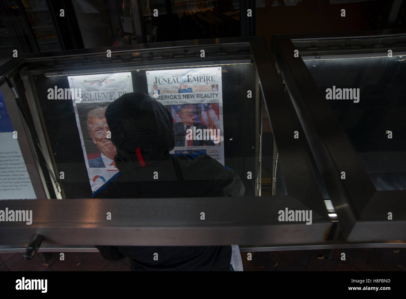 Nov9, 2016 Newspapers with Headlines early morning after election night ...
