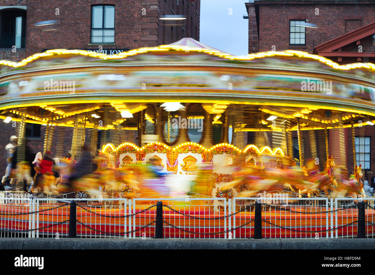 Traditional Carousel horses at a funfair Stock Photo - Alamy