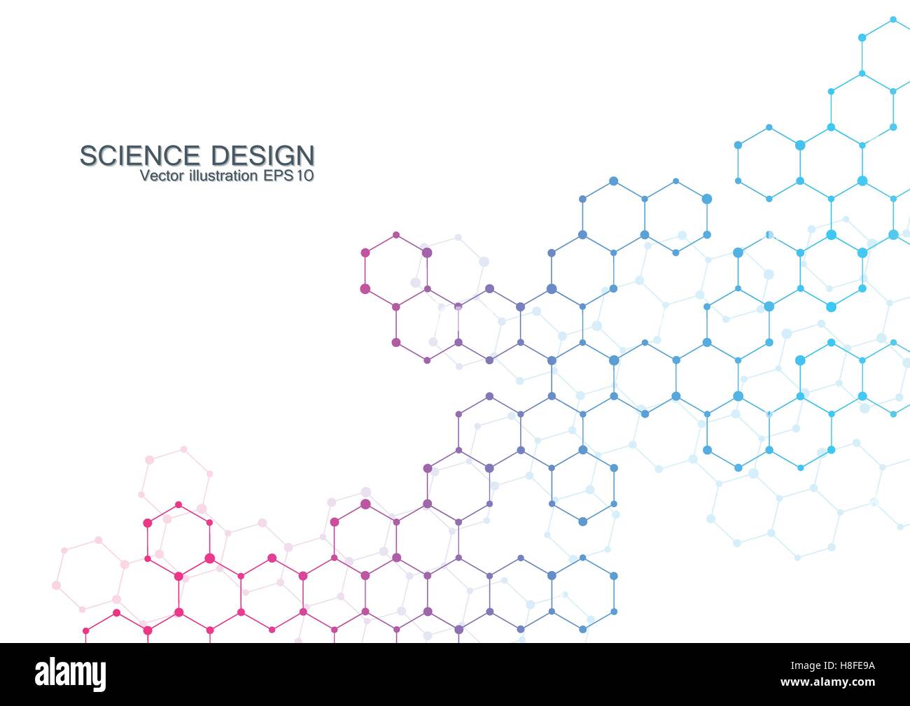 Structure molecule of DNA and neurons. Structural atom. Chemical ...
