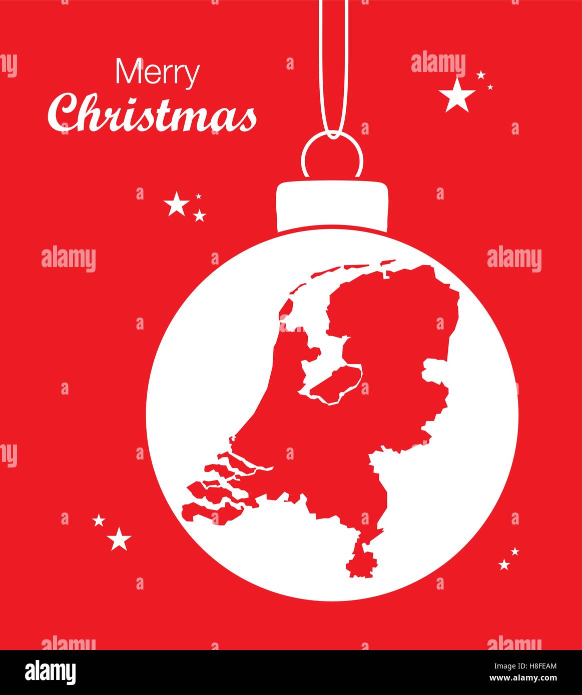 Merry Christmas Map Netherlands Stock Vector Image & Art - Alamy