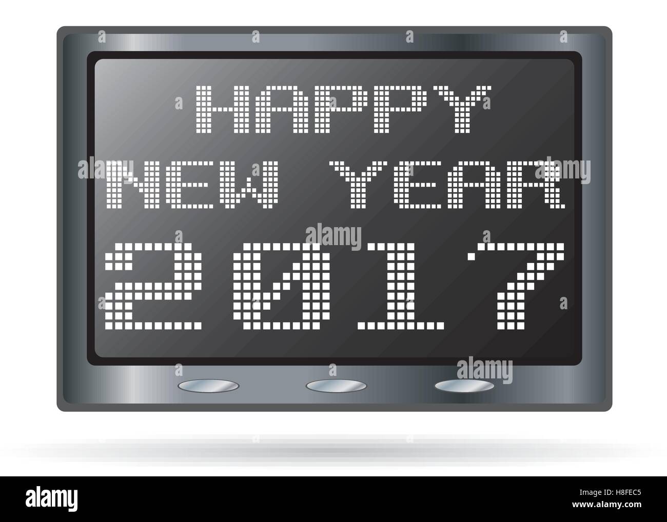 digital, clock, vector, year, counter, new, isolated, illustration ...