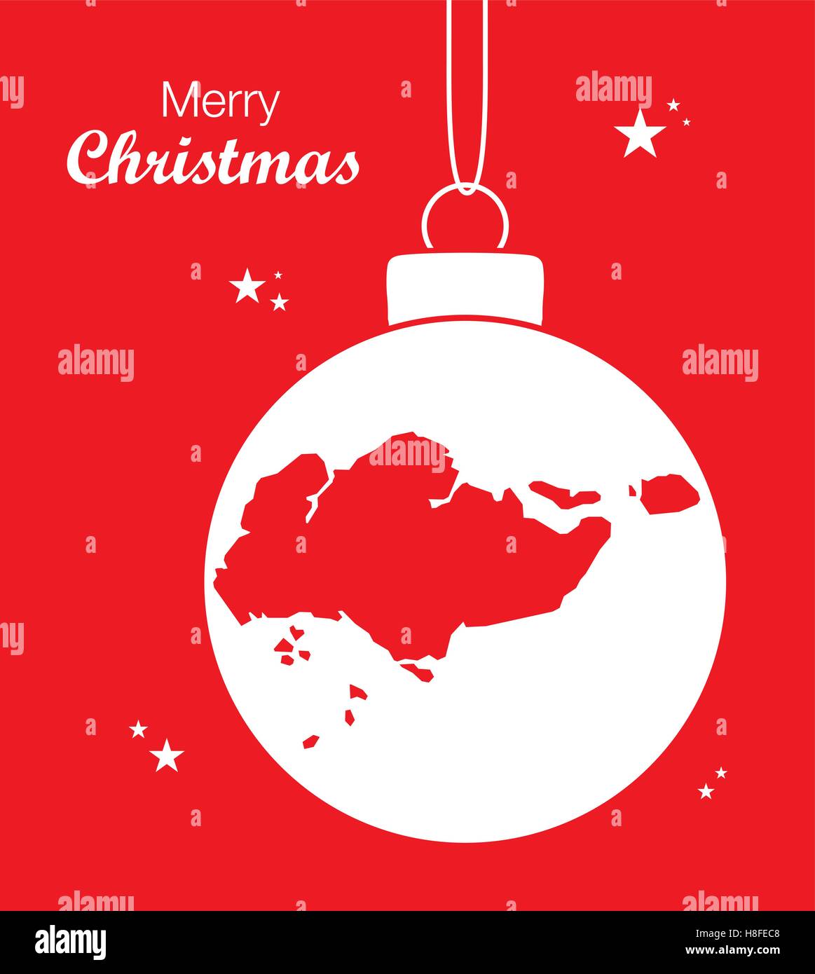 Merry Christmas Map Singapore Stock Vector Image & Art - Alamy