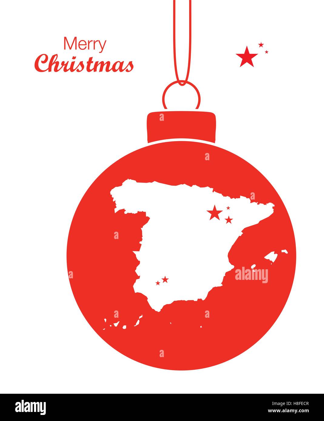 Merry Christmas Map Spain Stock Vector Image & Art - Alamy