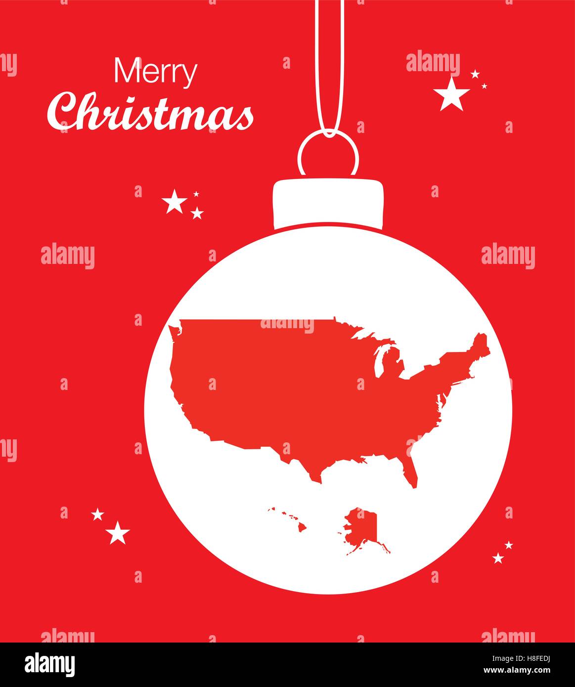 Merry Christmas Map USA Stock Vector Image & Art - Alamy