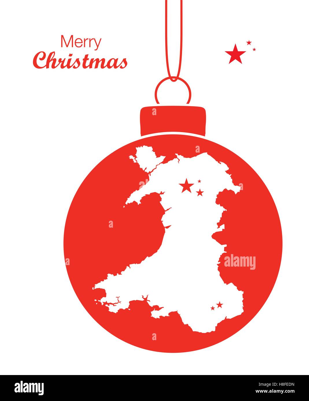 Merry Christmas Map Wales Stock Vector Image & Art - Alamy