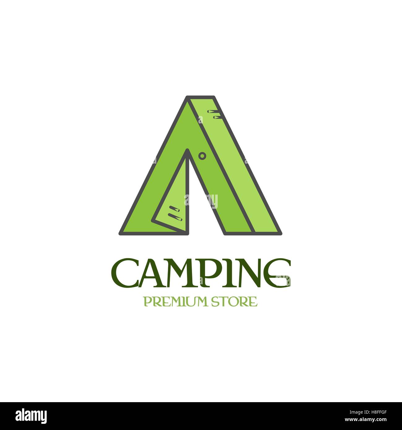 Beautiful minimal camping tent icon, logo, label or line badge. Outdoor ...