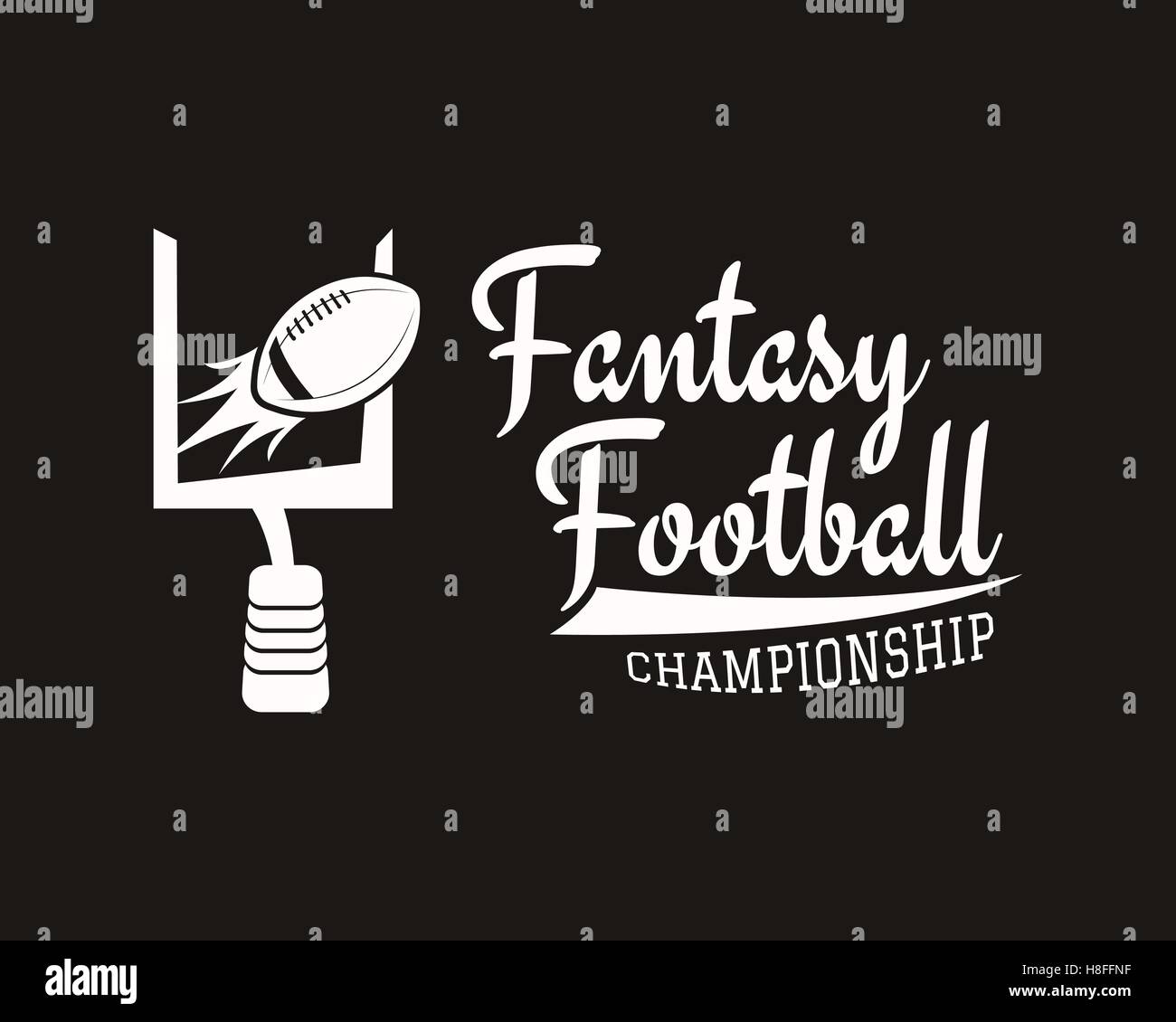 American football field and goal team badge, sport logo, label ...