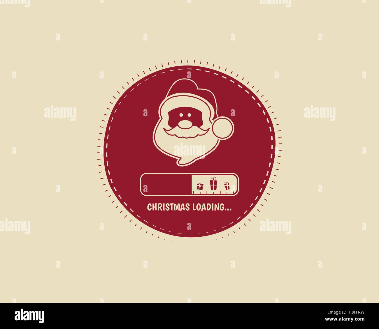 Christmas loading round vintage card design with santa and bar. Nice ...