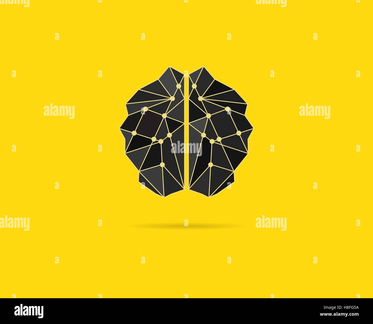 Brainstorm template, brain icon, idea poster template and elements ...