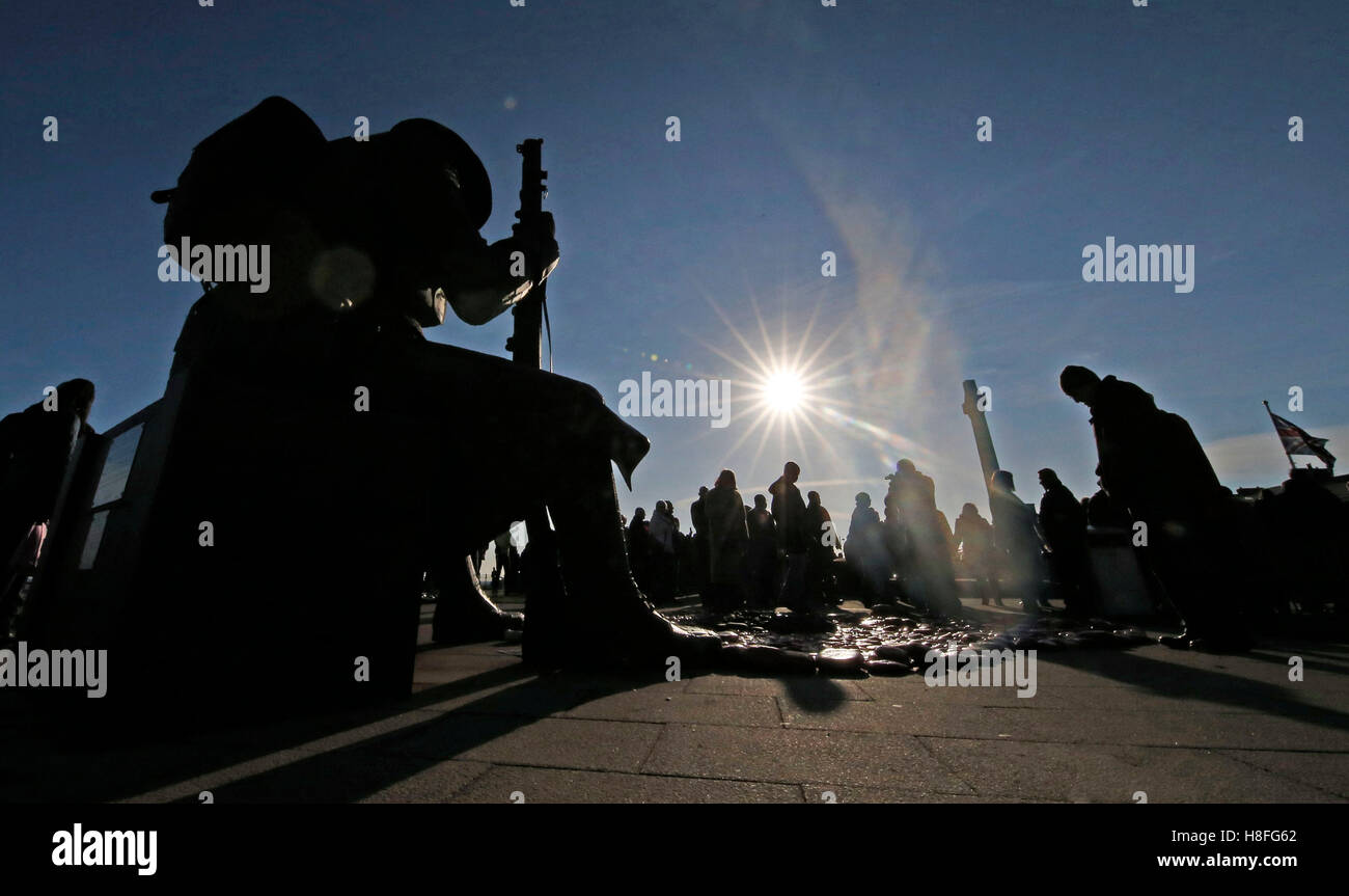 Two minutes silence is observed at the tommy statue in hi-res stock ...