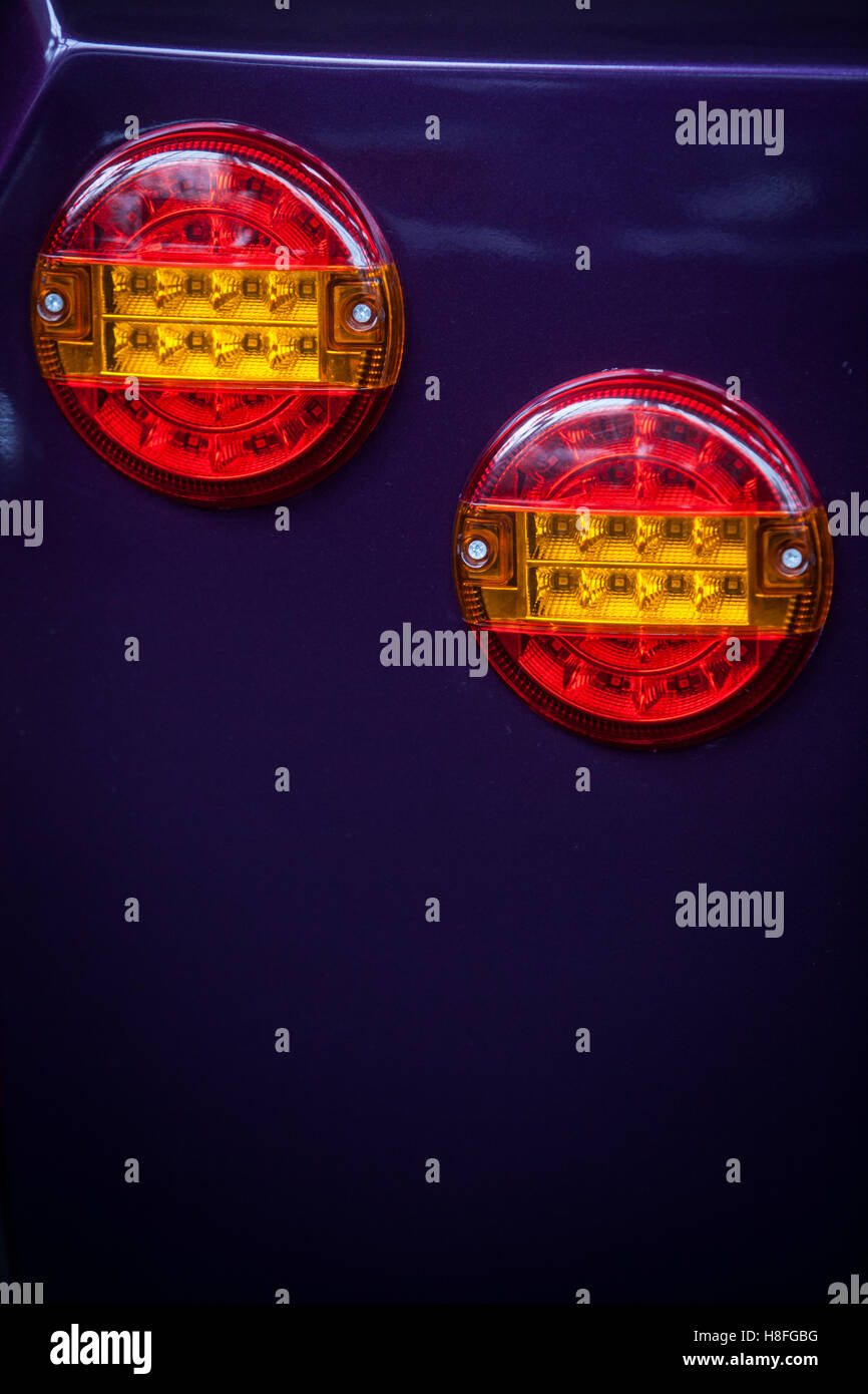 Close up shot of a vintage car rear lights Stock Photo - Alamy