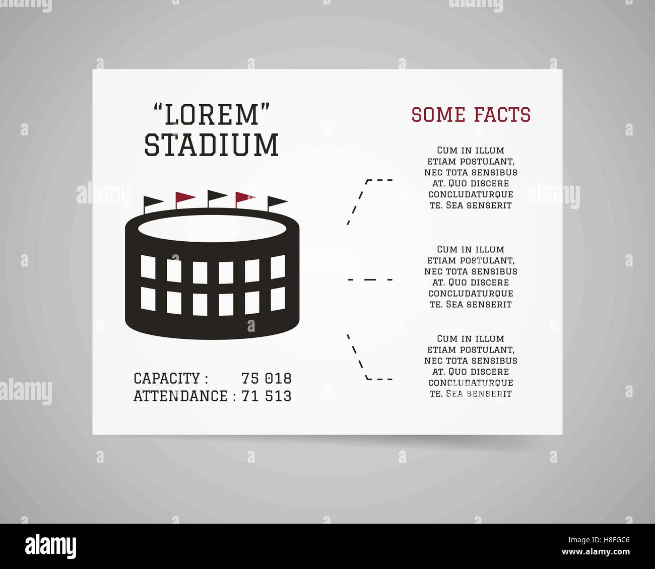 American football stadium flyer template design. Usa Sport field brand ...