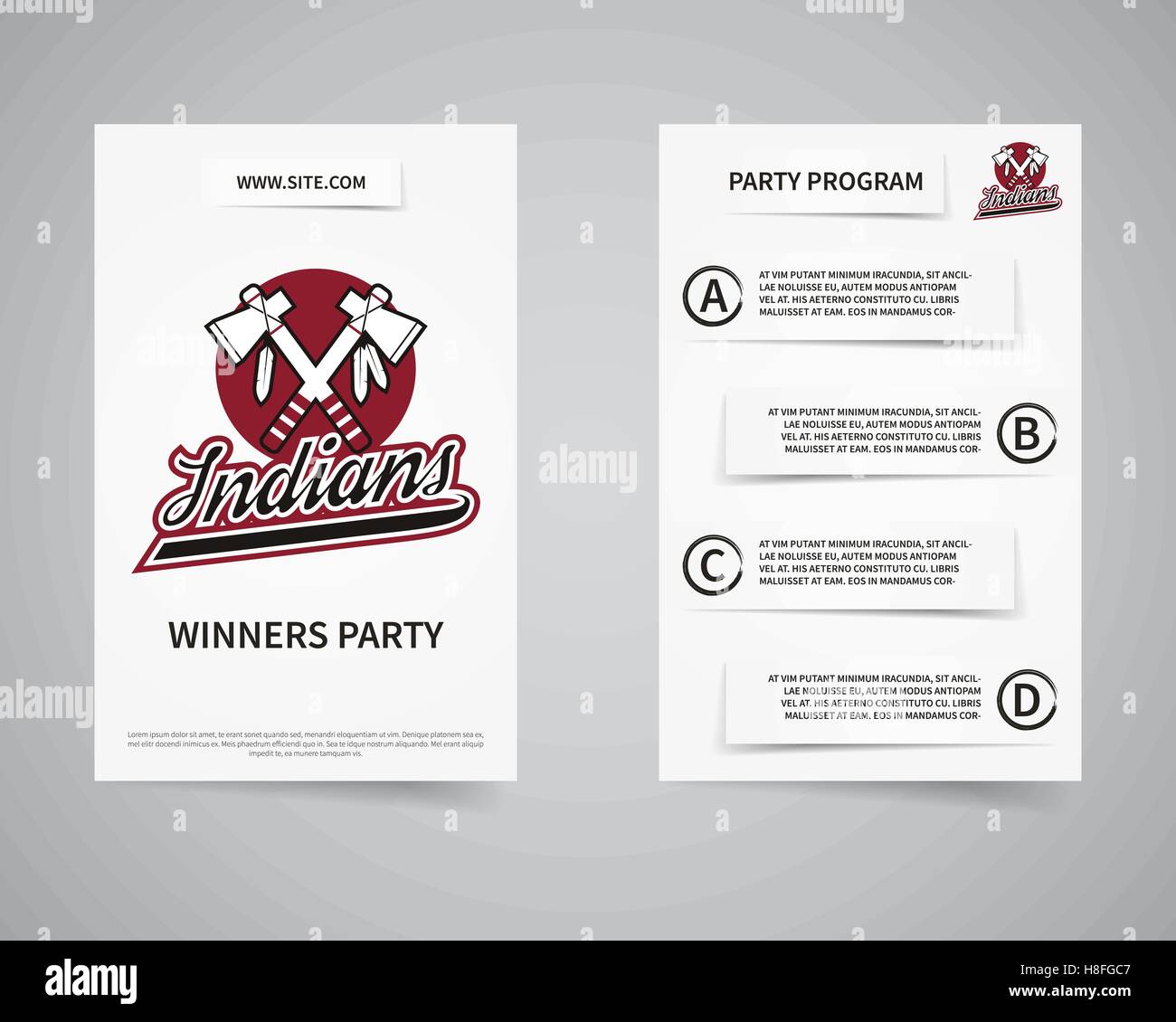 American football winners party back and front flyer template design ...