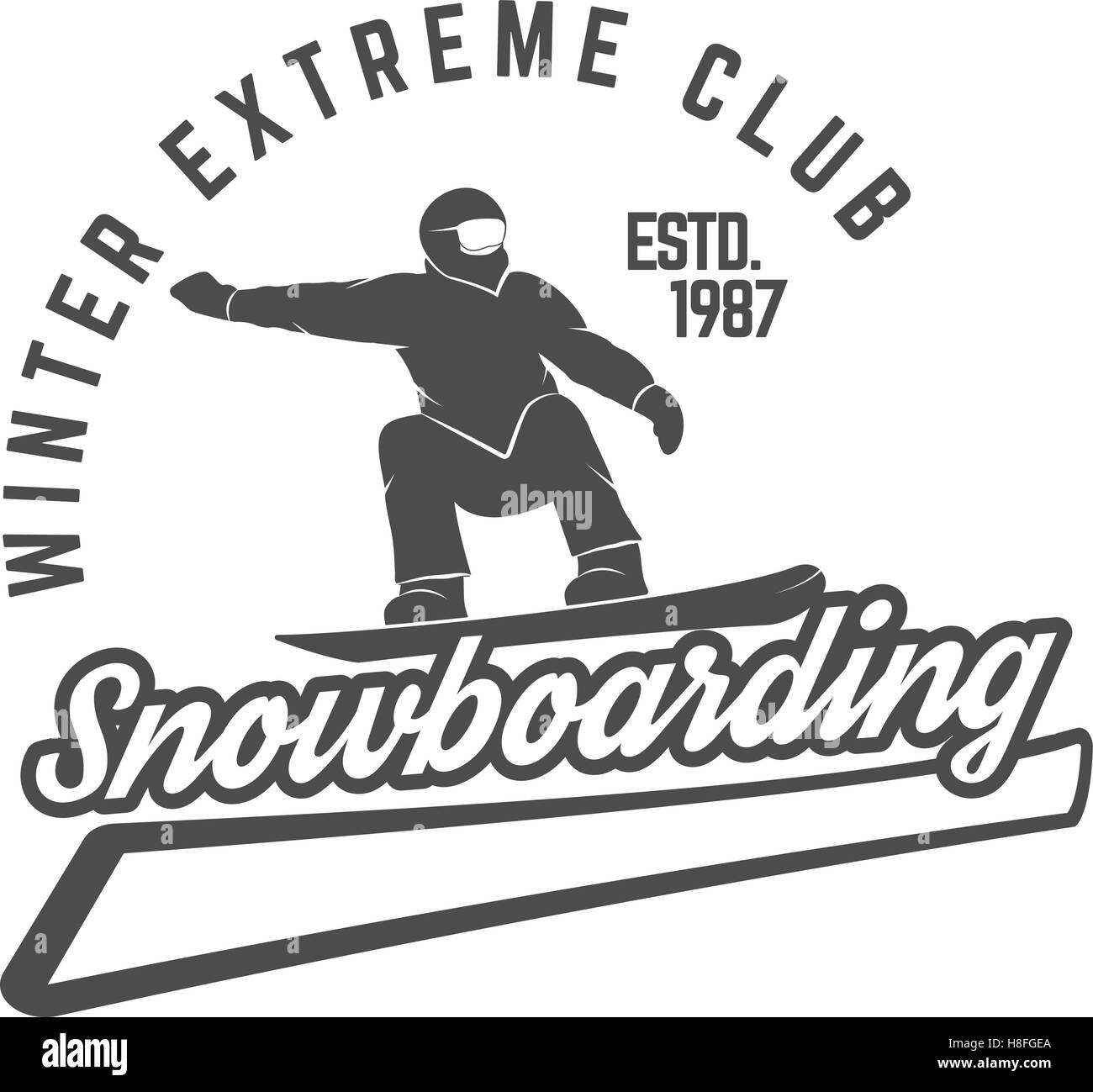Snowboarding logo, label template. Winter extreme club badge. Extreme ...