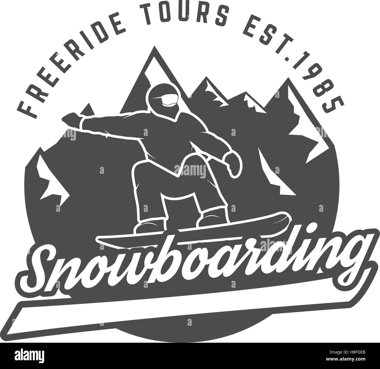 Snowboarding logo and label template. Winter freeride tours badge ...