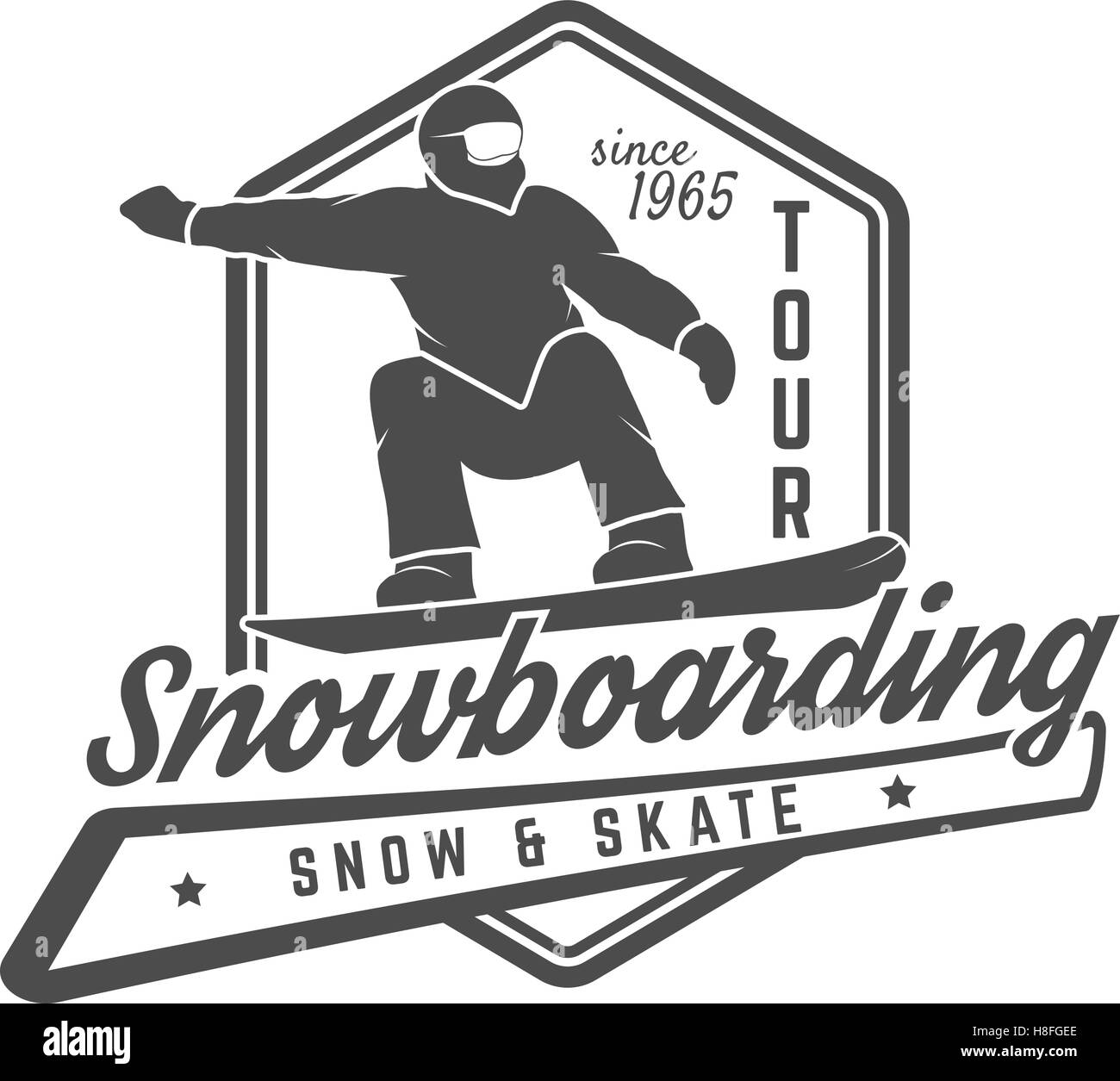 Snowboarding logo, label template. Winter sport badge. Extreme Emblem ...