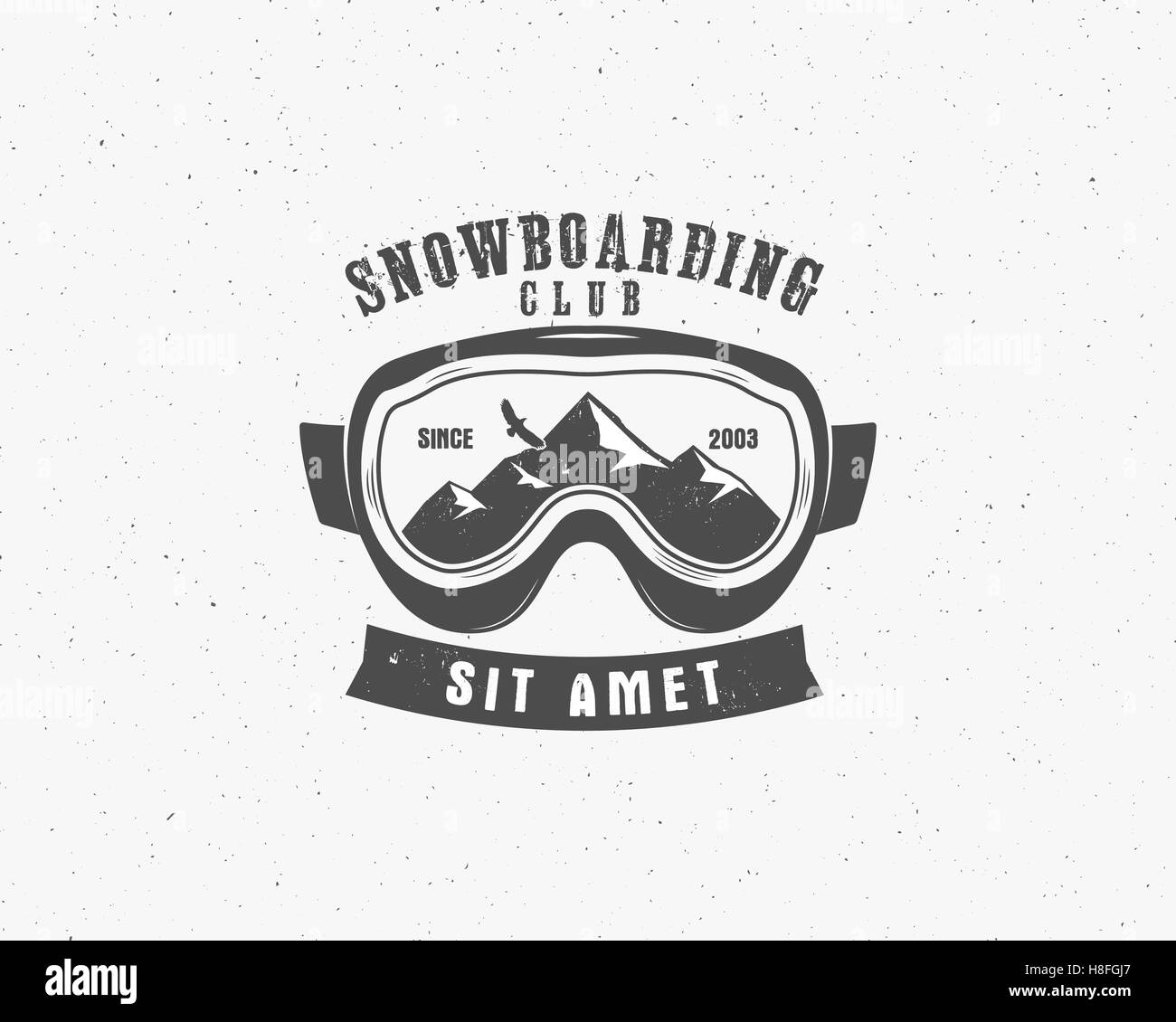Snowboarding goggles extreme logo and label template. Winter snowboard ...