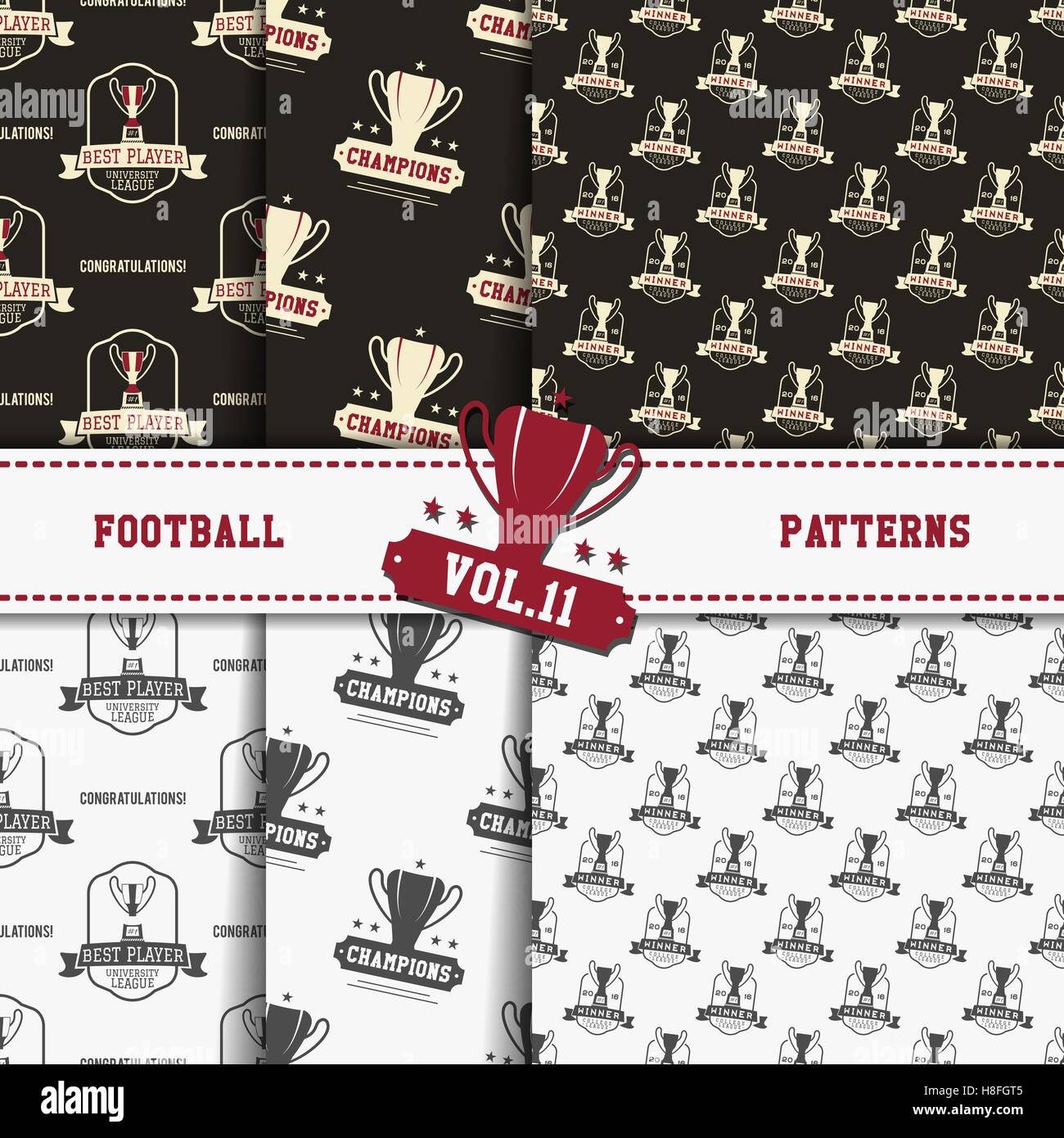 Set of american football patterns. Usa sports seamless background ...